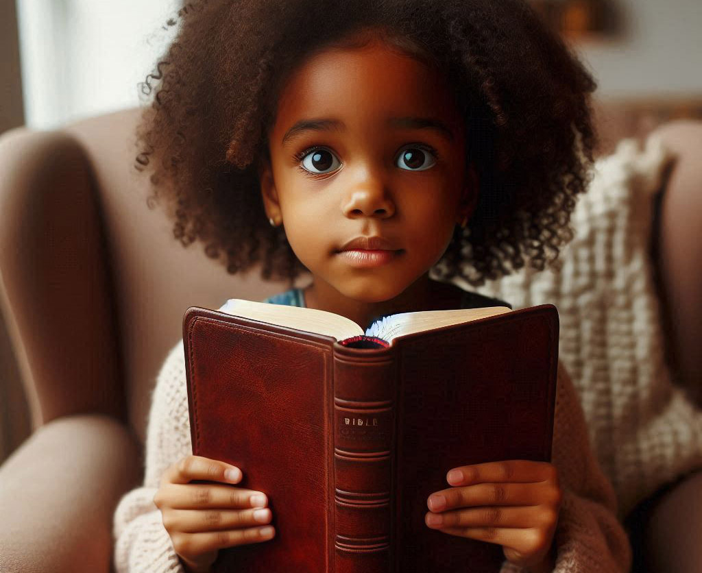 Adorable Child with the Bible